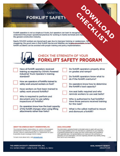 Safety Checklist Key Components Of A Forklift Safety Program Safety Checklist Key Components Of A Forklift Safety Program